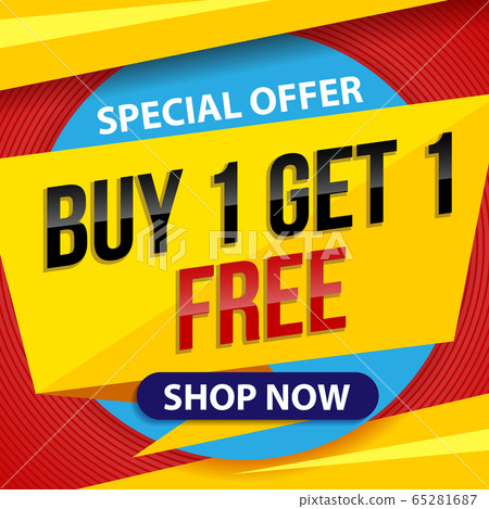 Buy 1 get 1 free sale tag. Special offer sticker - Stock Illustration ...