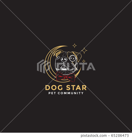 Bulldog pet community logo design illustration - Stock Illustration ...