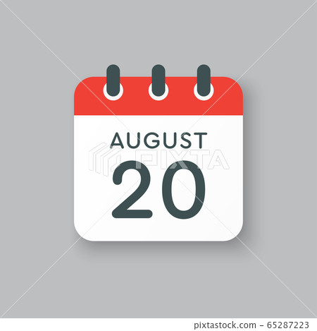 Calendar icon day 20 August, date days of the year - Stock Illustration ...