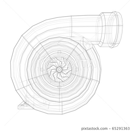 Automobile turbocharger concept outline. Vector - Stock Illustration ...