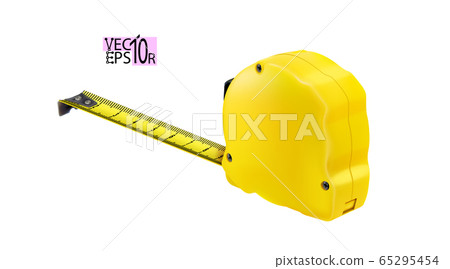 Realistic Tape measure isolated on white - Stock Illustration [65295454 ...