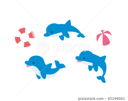 Cute dolphin character illustration - Stock Illustration [65299081] - PIXTA