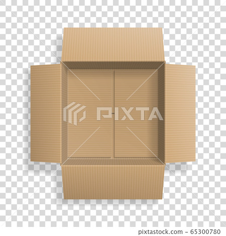 Realistic cardboard open box, top view - Stock Illustration [65300780 ...