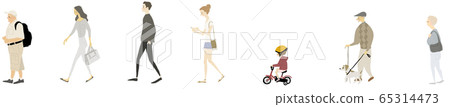Queue person illustration - Stock Illustration [65314473] - PIXTA
