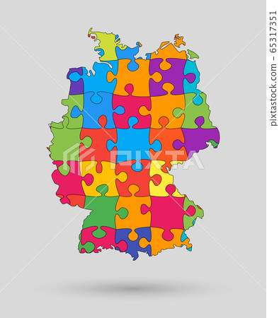 Country Germany map made jigsaw puzzle pieces - Stock Illustration ...