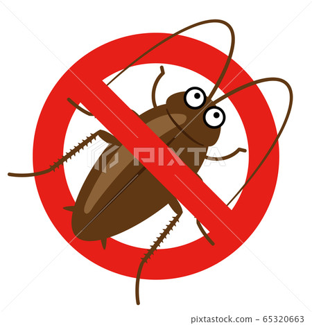 Manga-style cockroach and ban mark - Stock Illustration [65320663] - PIXTA