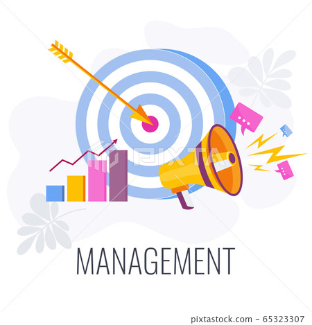 Management Infographics Pictogram. Flat vector... - Stock Illustration ...