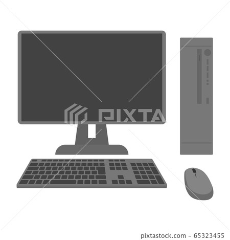 Desktop PC Main unit Monitor Keyboard Mouse - Stock Illustration ...