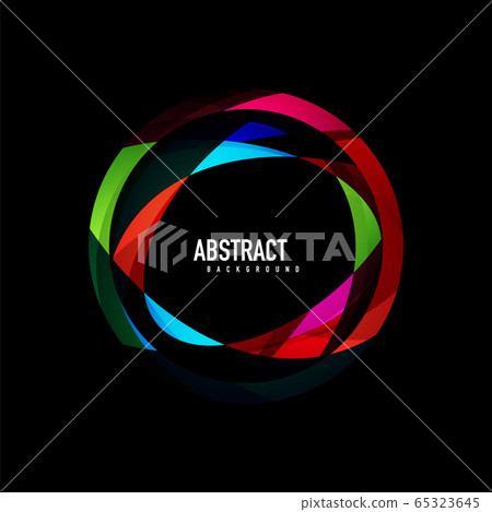 Geometric logo template, flowing waves with text - Stock Illustration ...