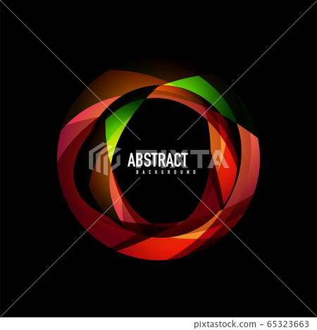Geometric logo template, flowing waves with text - Stock Illustration ...