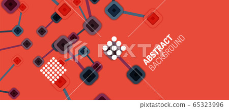 Abstract square dot connections, flat style...-插圖素材 [65323996] - PIXTA圖庫