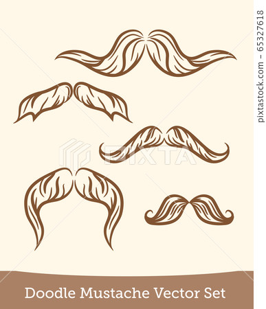 doodle mustache set isolated on white... - Stock Illustration [65327618 ...