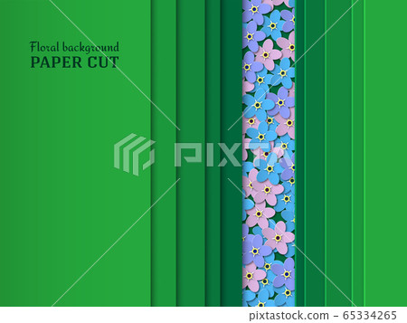 Paper cut background. Delicate blue, pink, purple-插圖素材 [65334265] - PIXTA圖庫