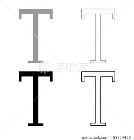 Tau greek symbol capital letter uppercase font - Stock Illustration ...