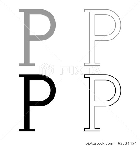Rho greek symbol capital letter uppercase font - Stock Illustration ...