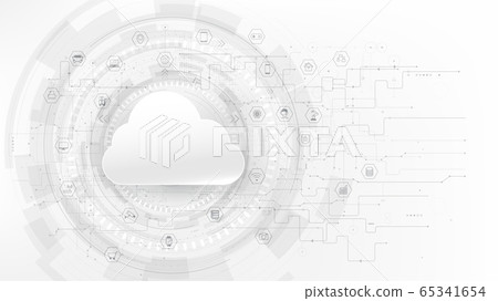 Futuristic cloud and technology grey with a white - Stock Illustration ...