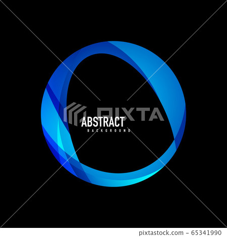 Geometric logo template, flowing waves with text - Stock Illustration ...