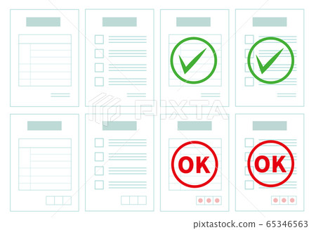 Document icon plain, check mark, OK (title... - Stock Illustration ...