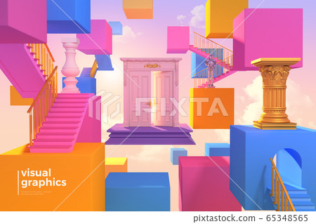 3D rendering colorful background 034 - Stock Illustration [65348565 ...