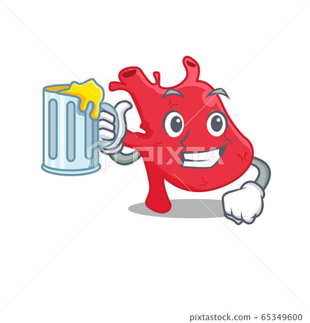 A cartoon concept of heart rise up a glass of beer - Stock Illustration ...