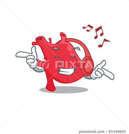 Heart with Cartoon design concept listening music - Stock Illustration ...