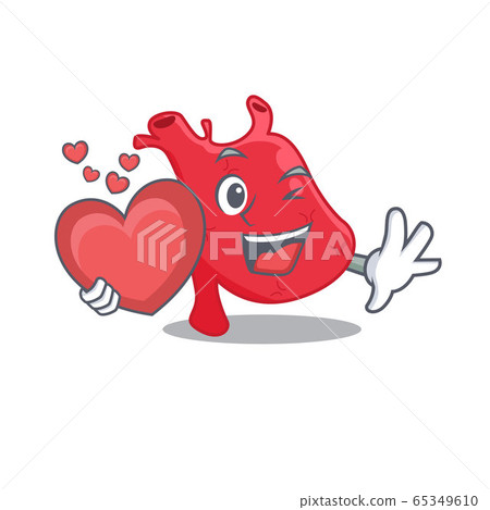 A sweet heart cartoon character style with a heart - Stock Illustration ...