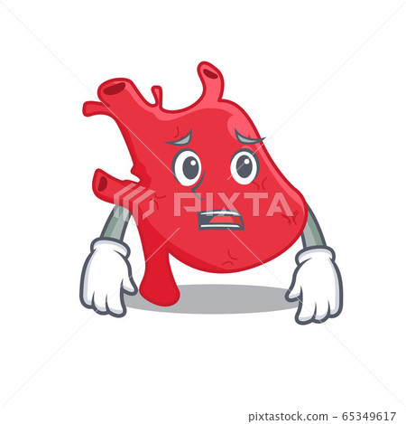 Cartoon design style of heart showing worried face - Stock Illustration ...
