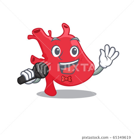 Talented singer of heart cartoon character... - Stock Illustration ...