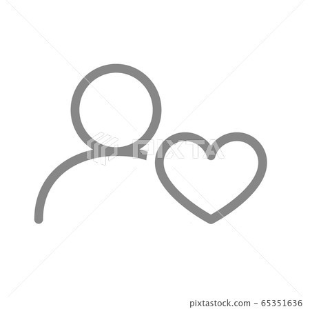 User profile with heart line icon. Charity,... - Stock Illustration ...