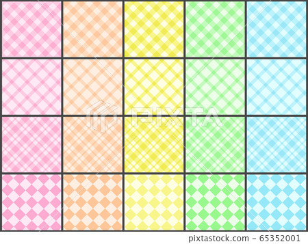 20 pastel diagonal checks - Stock Illustration [65352001] - PIXTA