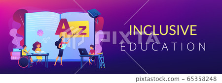 Inclusive education concept banner header - Stock Illustration ...