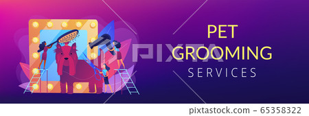 Grooming salon concept banner header - Stock Illustration [65358322 ...