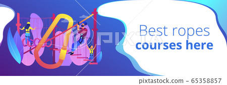 Summer ropes course concept banner header. - Stock Illustration ...