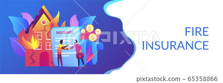 Fire insurance concept banner header. - Stock Illustration [65358866 ...