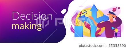 Decision making concept banner header. - Stock Illustration [65358890 ...
