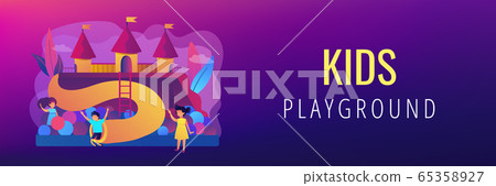 Kids playground concept banner header. - Stock Illustration [65358927 ...