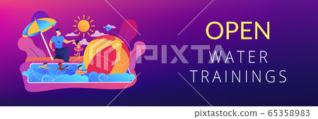 Swim camp concept banner header. - Stock Illustration [65358983] - PIXTA