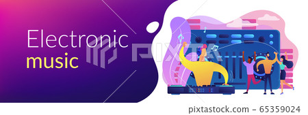 Electronic music concept banner header. - Stock Illustration [65359024 ...