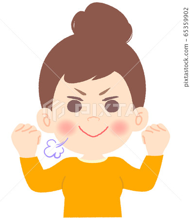 Motivated and snorting woman - Stock Illustration [65359902] - PIXTA