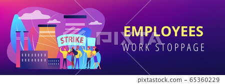 Strike action concept banner header. - Stock Illustration [65360229 ...