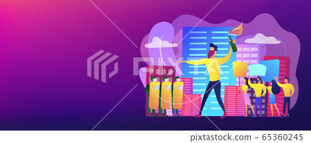 Mass demonstration concept banner header. - Stock Illustration ...