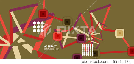 Abstract square dot connections, flat style... - Stock Illustration ...