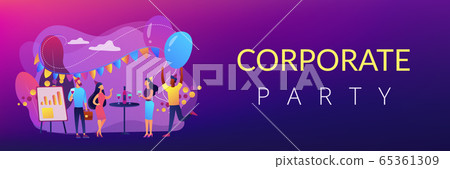 Corporate party concept banner header. - Stock Illustration [65361309 ...