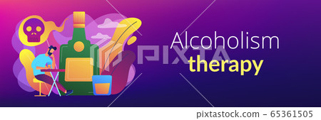 Drinking alcohol concept banner header. - Stock Illustration [65361505 ...