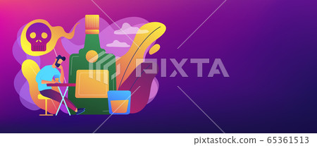 Drinking alcohol concept banner header. - Stock Illustration [65361513 ...