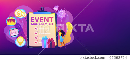 Event management concept banner header. - Stock Illustration [65362734 ...