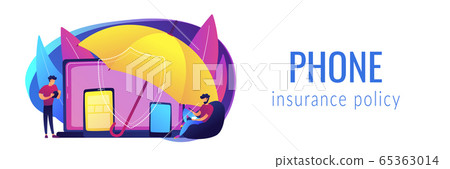 Electronic device insurance concept banner header. - Stock Illustration ...