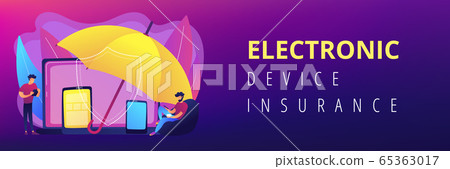 Electronic device insurance concept banner header. - Stock Illustration ...