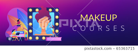 Makeup courses concept banner header. - Stock Illustration [65363715 ...