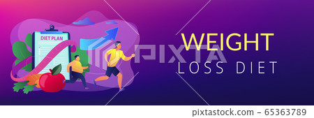 Weight loss diet concept banner header. - Stock Illustration [65363789 ...